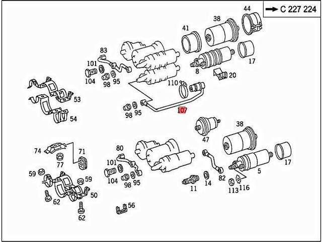 MERCEDES W 124 Fuel Pump Connection Line 1294700664 for sale online | eBay
