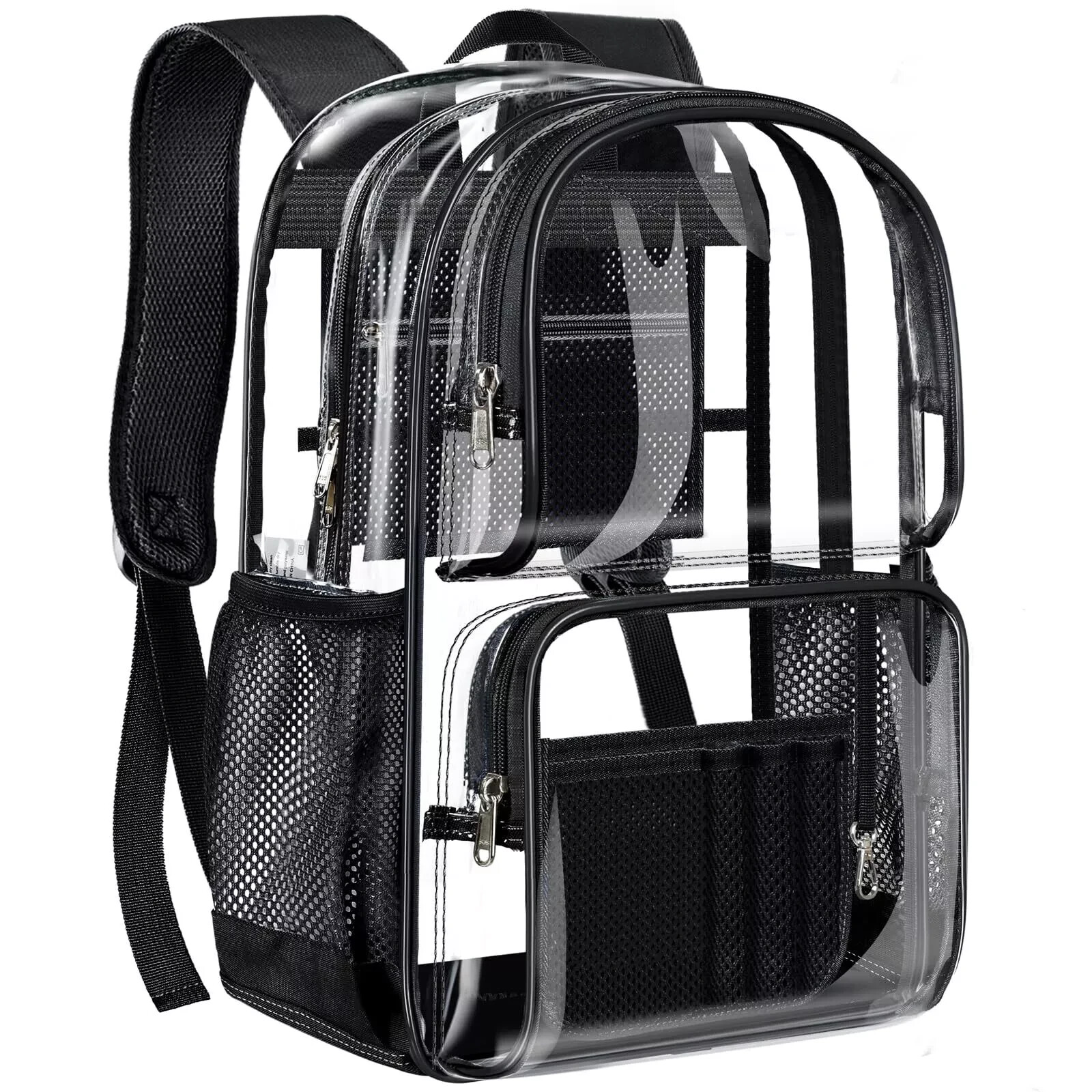 LARGE HEAVY DUTY CLEAR BACKPACK .5MM Transparent PVC School Stadium ...