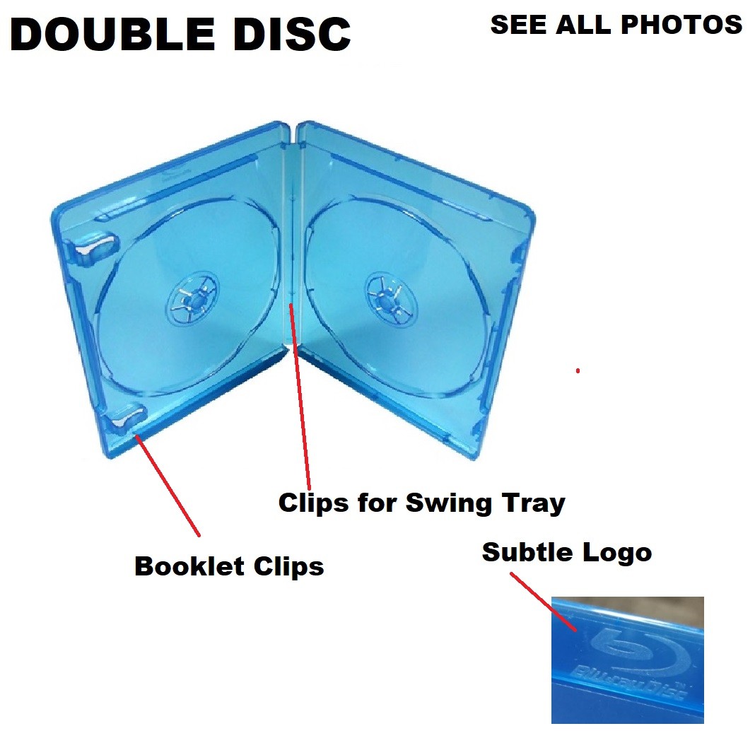PREMIUM Double DVD Case - Holds 2 Discs - Black Clear Colour Blu Ray ...
