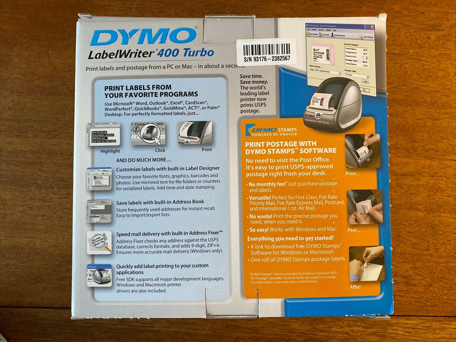 Dymo Labelwriter 400 Turbo Thermal Label Printer 93176 Complete w/ Box ...