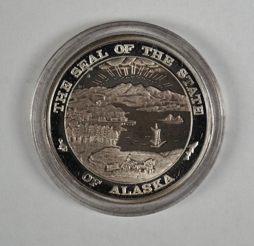 OFFICIAL 1992 ALASKA STATE SILVER EAGLE MEDALLION IN CASE, THE ...