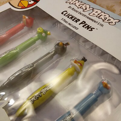 Angry Birds 5 Clicker Pens Rovio Collector Edition Bomb Chuck Red King ...