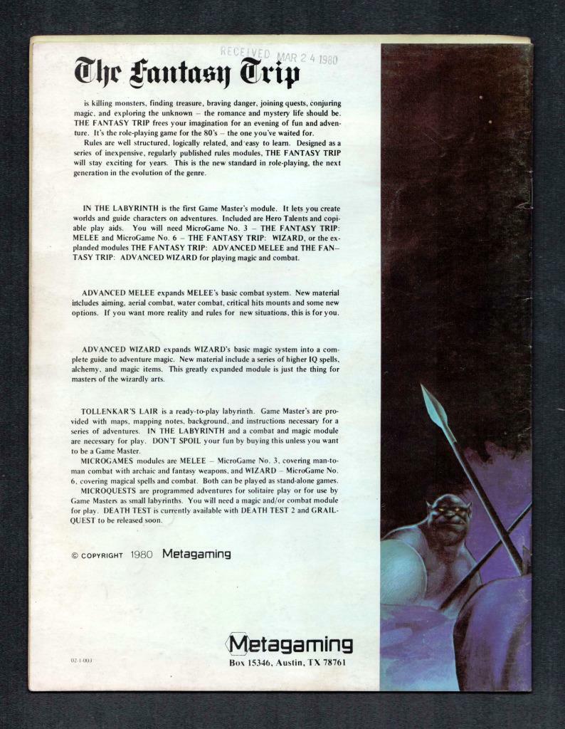 Advanced Melee, TFT, The Fantasy Trip, MegaExtras!!, Steve Jackson ...
