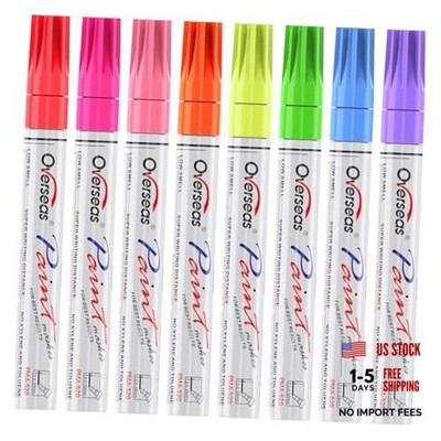 Neon Fluorescent Paint Marker Pens - 8 Colors Oil-Based Paint Markers ...