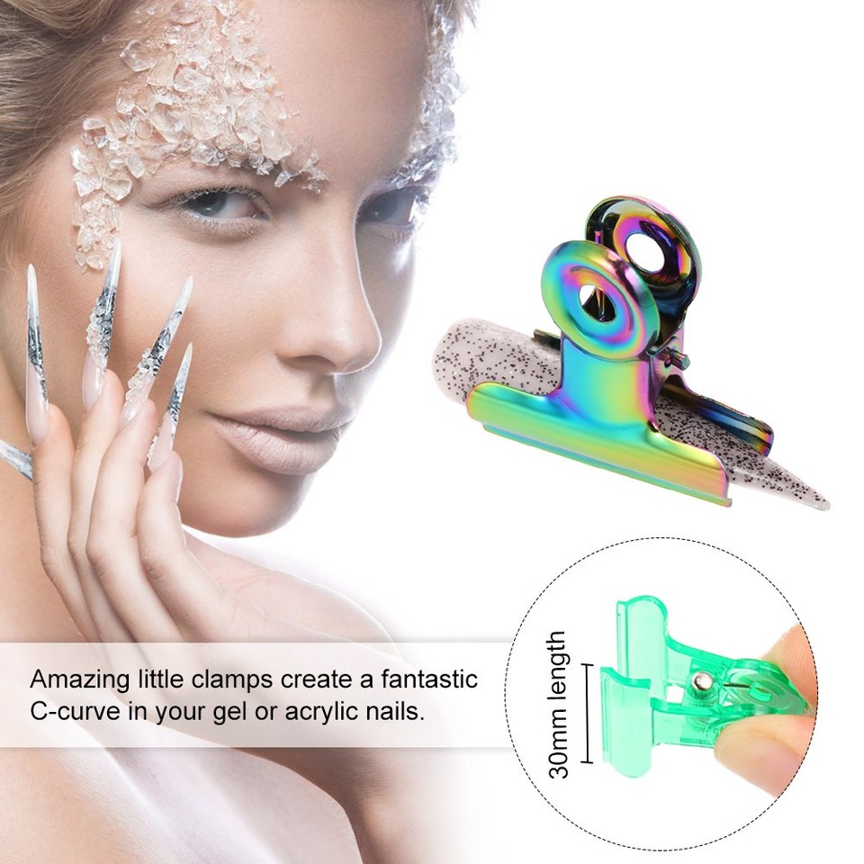 ­6pcs Nail Pinching Clips C-curve Nail Pinching Clips Acrylic Nails ...