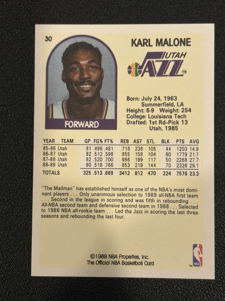 1989-90 Hoops Karl Malone #94 Utah Jazz | eBay
