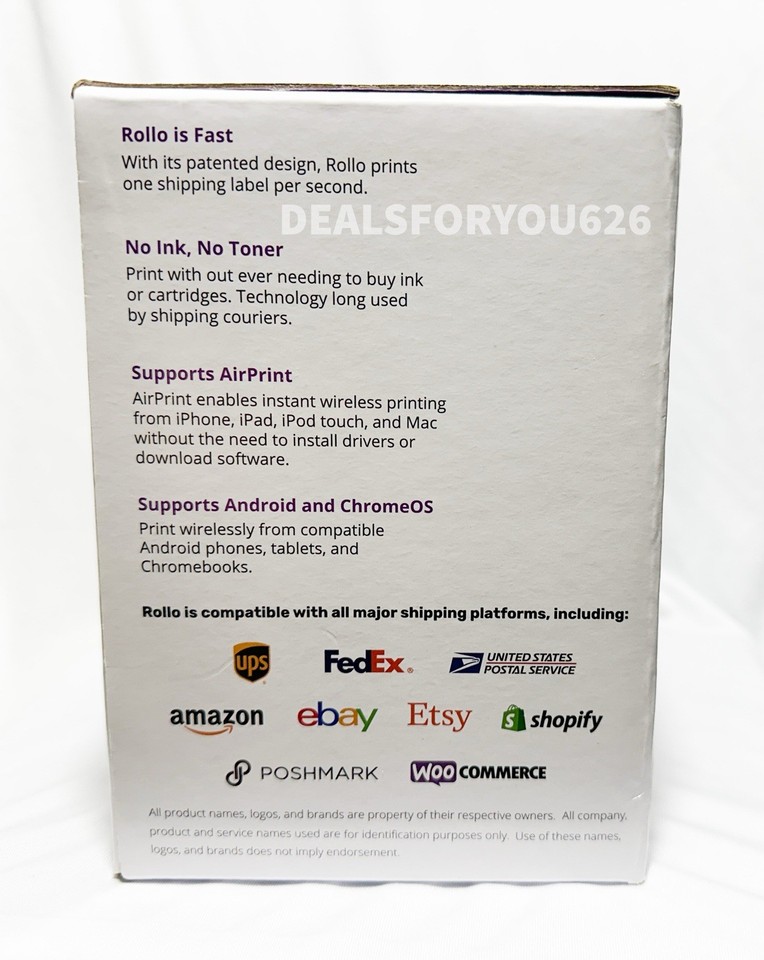 Rollo Wireless Shipping Label Printer Wi-Fi Thermal Label Printer 4x6 ...