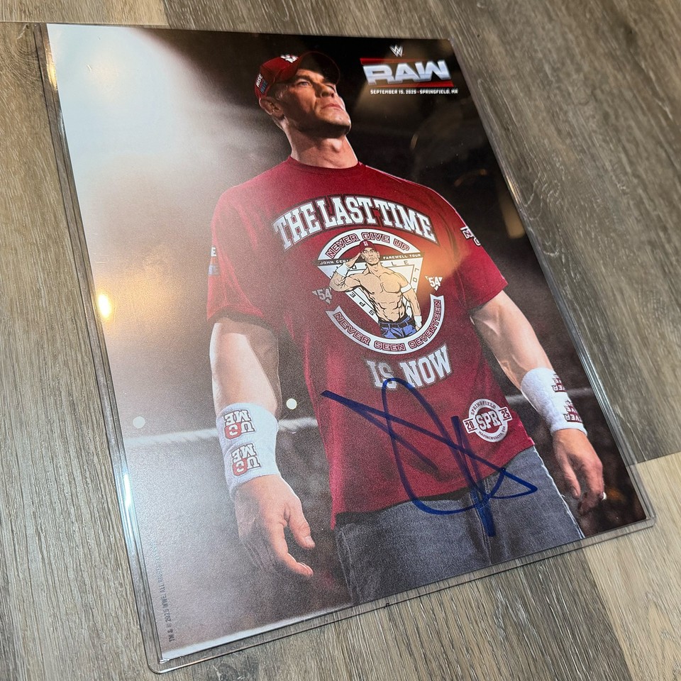 John Cena Signed Autograph Springfield & Boston WWE Raw Exclusive ...