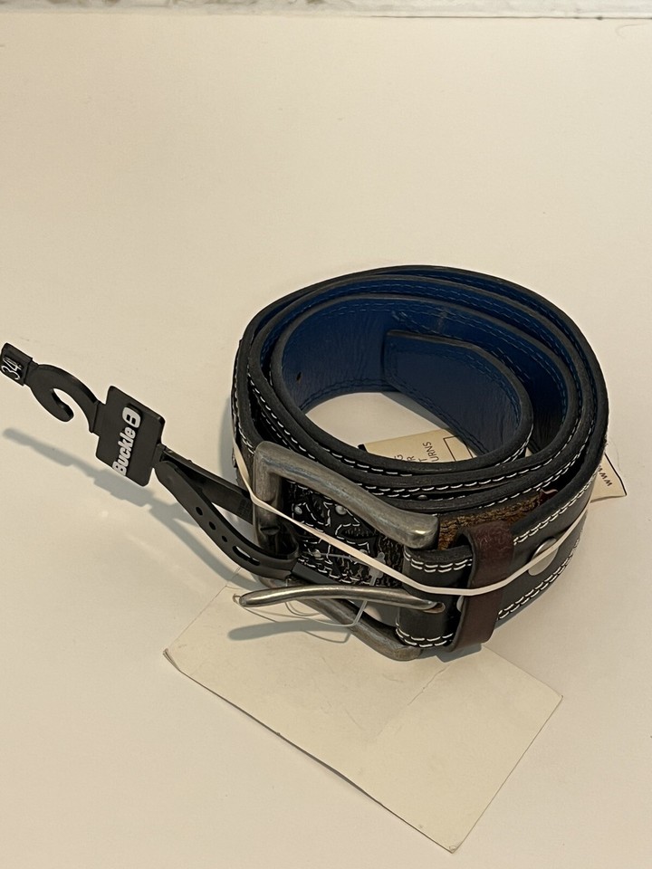 Buckle Brown Faux Leather Iron Cross Belt Unisex. Size 34. | eBay