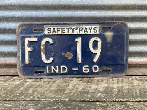 1960 Indiana License Plate Vintage Metal License Plate Auto Tag IN | eBay