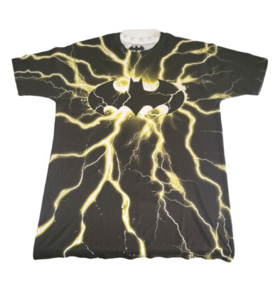 Batman Men's All Over Print T-Shirt Lightning Bolt Size M | eBay