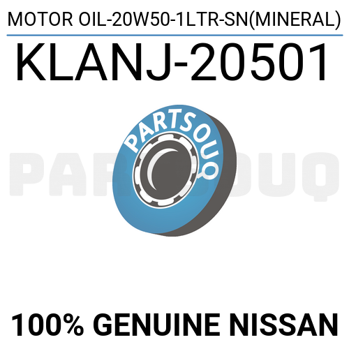 KLANJ20501 Genuine Nissan MOTOR OIL-20W50-1LTR-SN(MINERAL) KLANJ-20501 ...