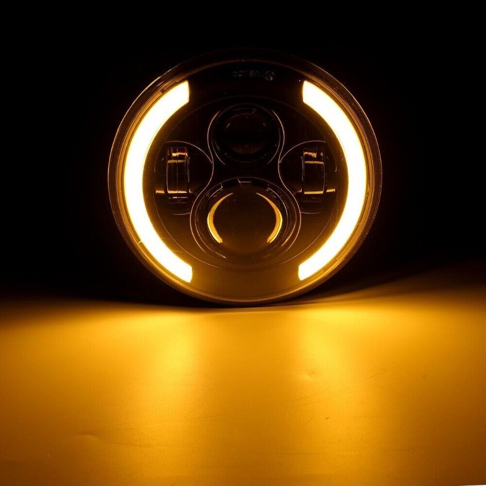 Fit VW Bay Window Camper Bus Van T2 1974 to 1979 7" LED Headlight Halo ...