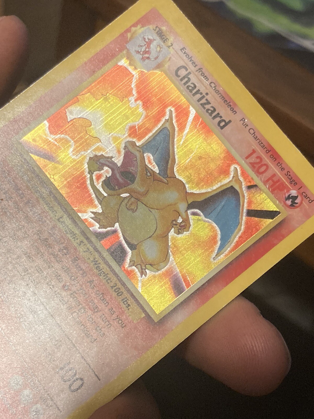 First Line Error Base Set Holo Charizard Screen Misprint 4/102 Pokemon ...
