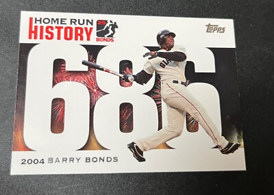 Barry Bonds 686 Home Run History 2004 Topps Giants with Stats, Perfect ...