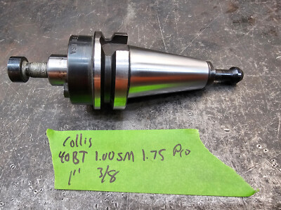 Collis BT40 1" Pilot 3/8" Keys Face Shell Mill Tool Holder 1-3/4" Gage ...