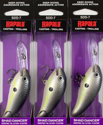 (LOT OF 3) RAPALA SHAD DANCER 9/16OZ SDD07HSD HELSINKI SHAD AR1573 | eBay