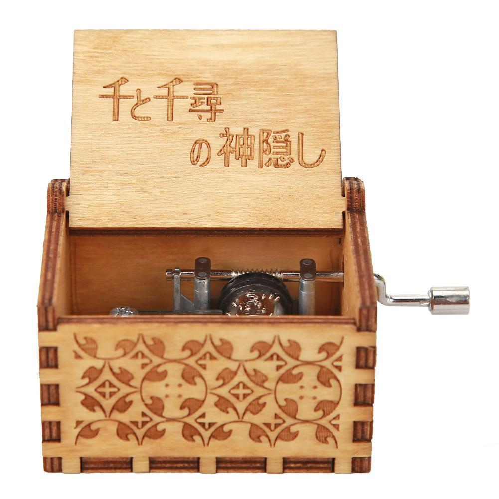 AU Creative Wooden Hand Crank Music Box for Souvenir Christmas Birthday ...