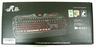 Rii RK900 7 Colors Rainbow Multi Media Gaming Keyboard LED Back lit ...