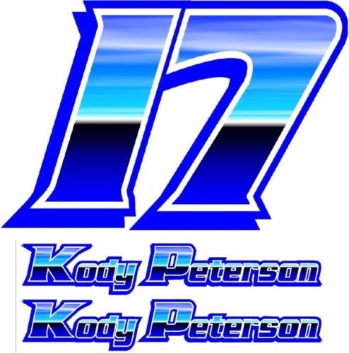 Blue shaded Race car numbers vinyl graphic decal set imca dirt late ...