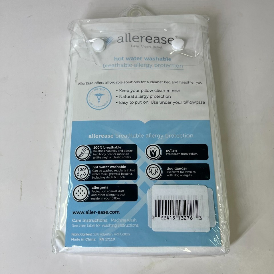 AllerEase Pillow Protector KING 2-Pack Hot Water Washable Allergy Protection | eBay