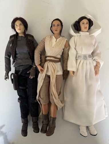 Star Wars Disney Elite Dolls Princess Leia Jyn Eros and Rey 12" Figures ...