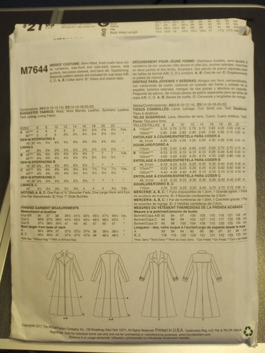 McCall's Costumes Yaya Han sewing patterns lot M7616 & M7644 Sizes 6-8 ...