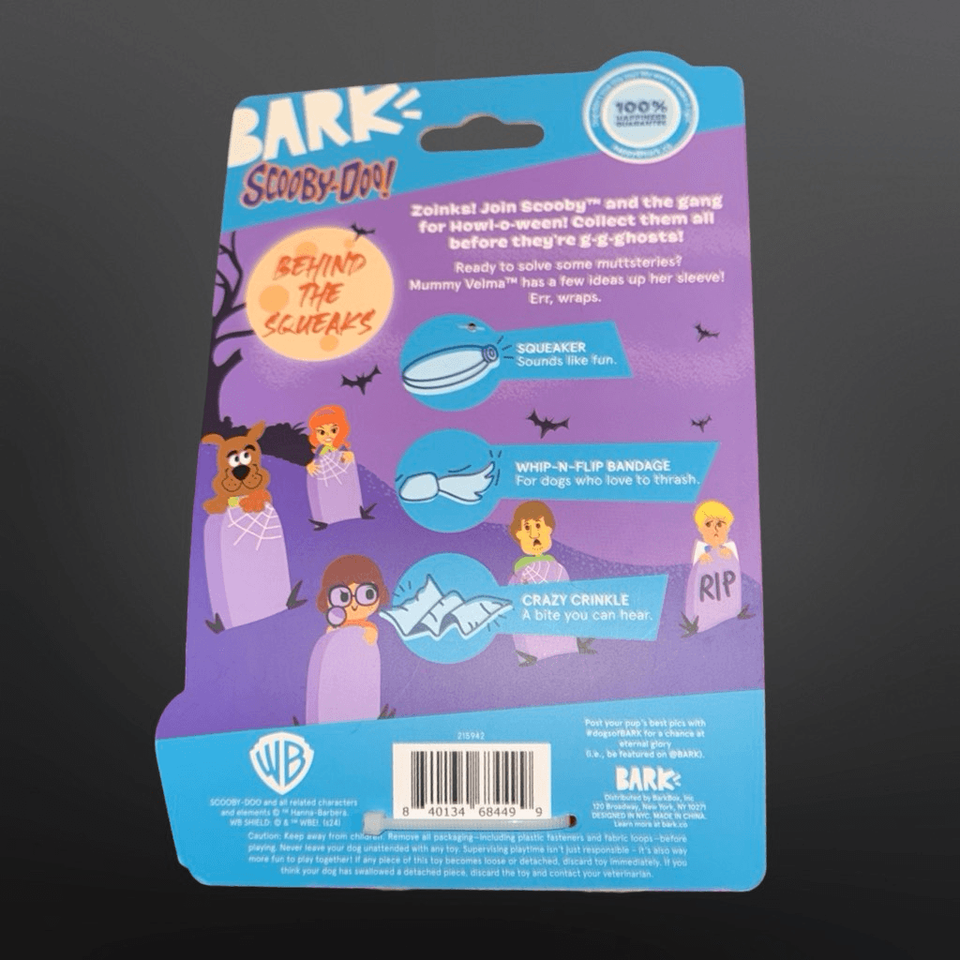 New Scooby Doo Bark Box Thrasher Mummy Velma Size S/M Dog Toy | eBay