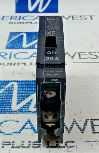 GENERAL ELECTRIC TEY120 CIRCUIT BREAKER 20 AMP 1 POLE 277VAC BOLT ON ...