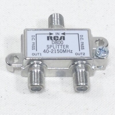 RCA Universal 2-WAY SATELLITE TV SIGNAL SPLITTER 40-2150 Mhz D800 DC ...