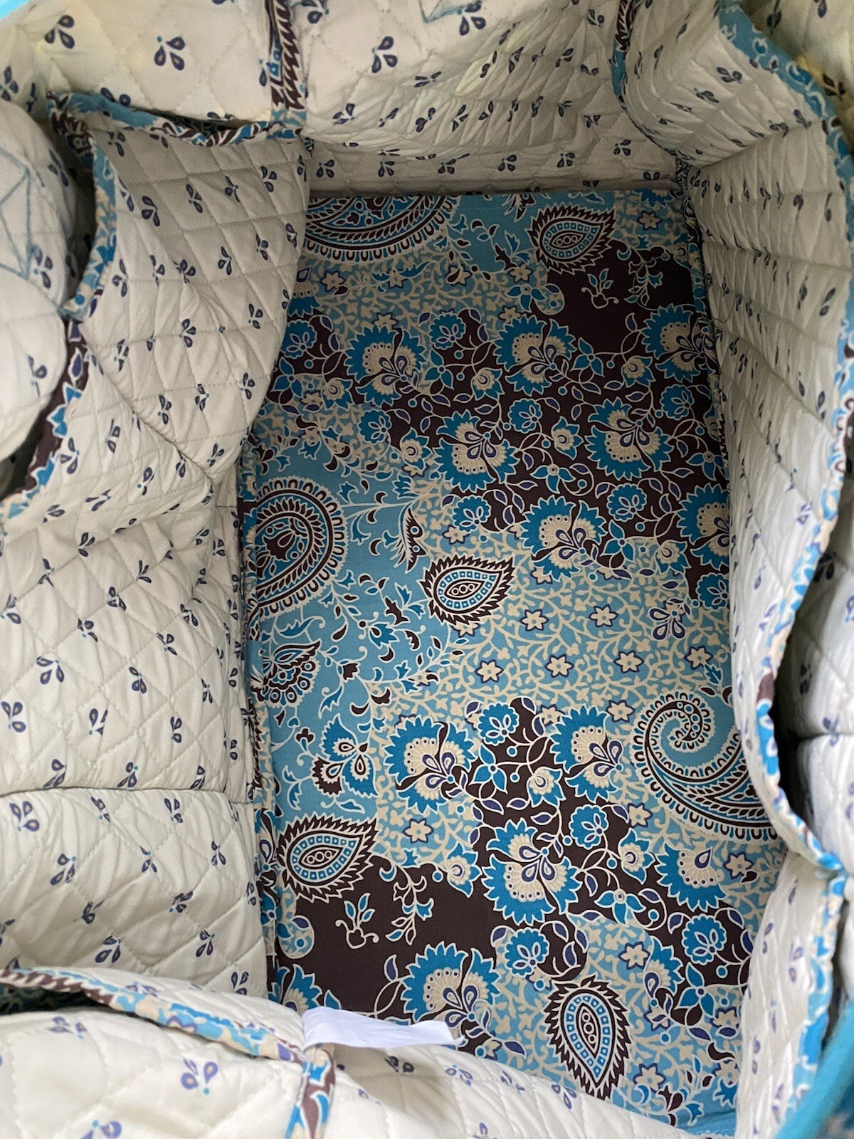 Quilted Paisley-Floral Weekender/Gym/Diaper Duffel Bag - Gem