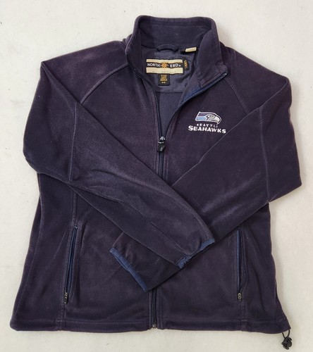 NORTH END Seattle Seahawks Ladies NFL Blue Velour 1/4 zip Sz: MED VGC ...