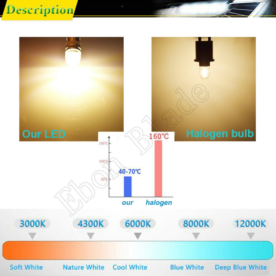 2Pcs 12V DC E10 EY10 LED Screw Socket Bulb Lamp COB 2W Warm White 1447 ...