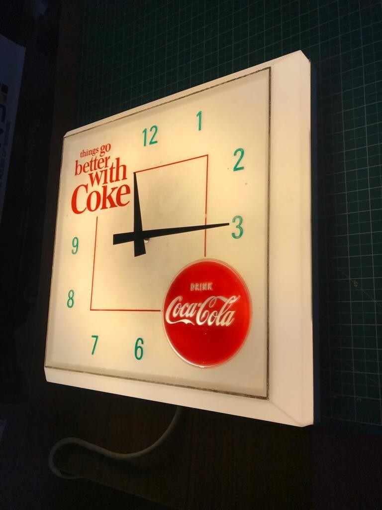 VINTAGE COCA COLA WALL CLOCK HANOVER MANUFACTURING INC 1825 OHIO | eBay