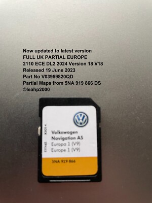 Volkswagen VW V18 Satellite Navigation Sat Nav AS SD Card 5NA919866DS ...