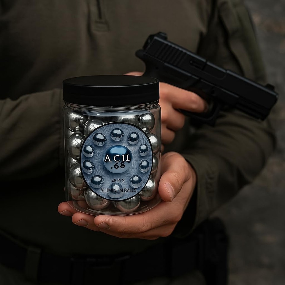 Premium Aluminium Balls .68 Cal. Solid Resuable Paintballs 68 caliber ...
