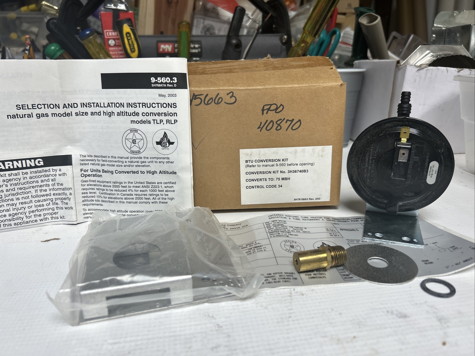 Modine BTU Conversion Kit HD125A 3h36740B3 Converts To 75 MBH | eBay