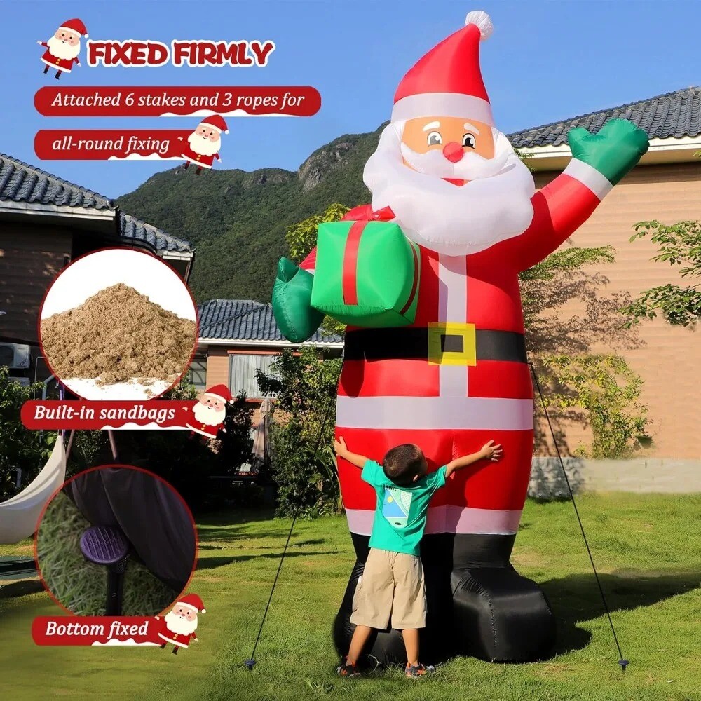 10Ft Inflatable Giant Santa Claus Decor Christmas Outdoor Decoration ...