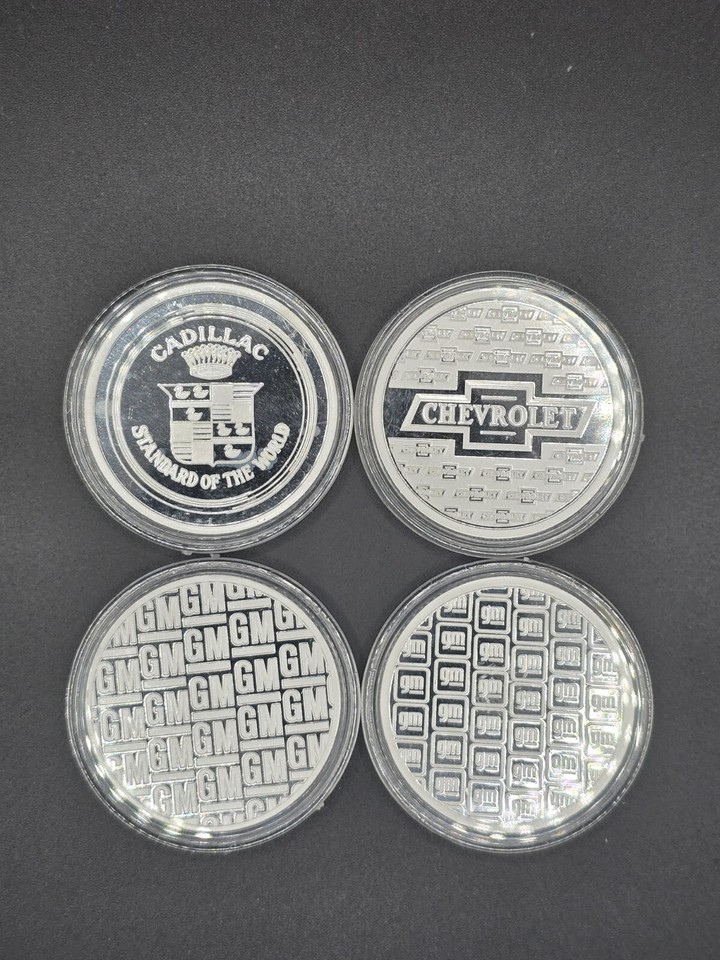 Lot Of 4 1oz Silver Rounds Chevy, GM, Cadillac | eBay