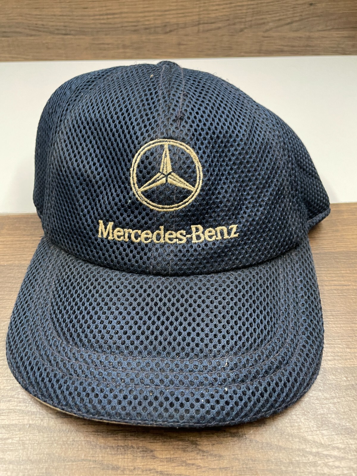 VINTAGE Mercedes Benz Dealership Mesh Hat Blue Cap Ad… - Gem