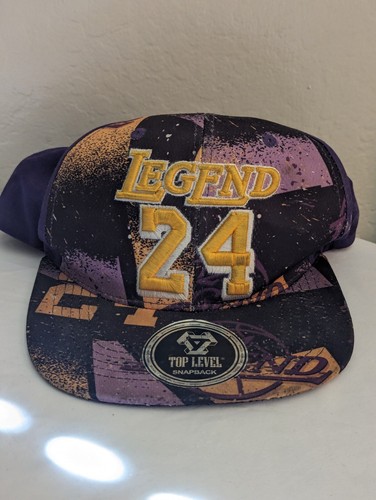 Los Angeles Lakers KOBE LEGEND 24 Top Level Snapback Hat Cap Gold ...