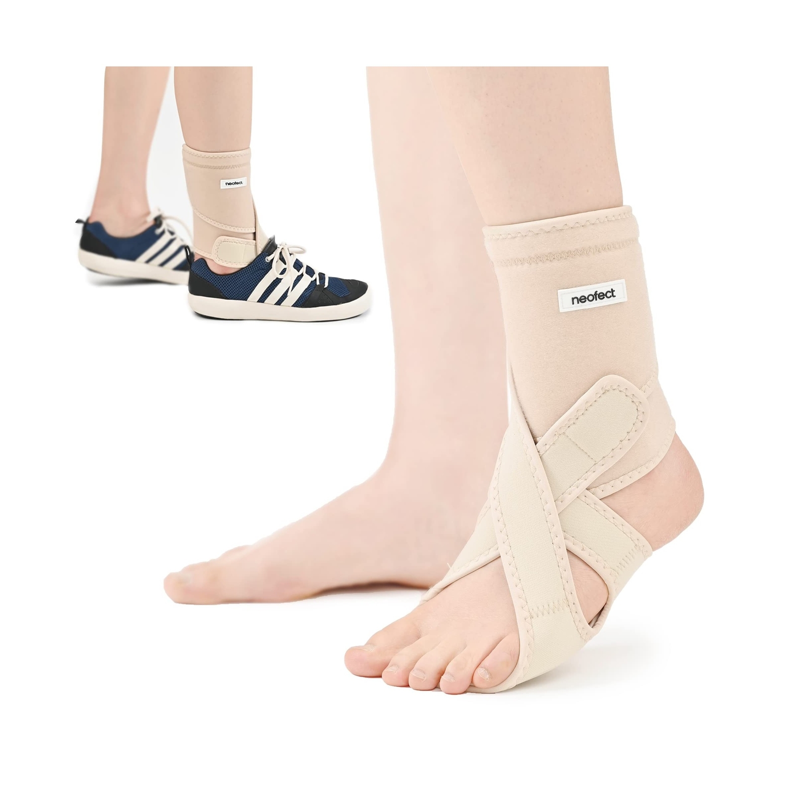 NEOFECT Brace Beige Left AFO Foot Drop Brace for Walking, Drop Foot ...