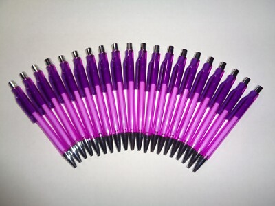 Lot 20 Retractable Random Overstock Bulk Purple Barrel Ball Point Pens ...