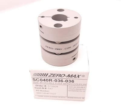 Zero-Max SC040R-036-036 Size 40 ServoClass Double Flex Coupling 89in-lbs | eBay