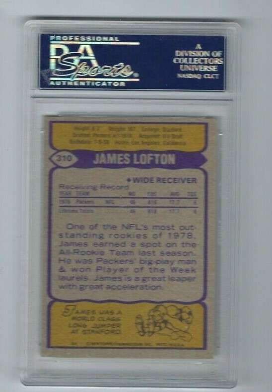 1979 TOPPS #310 JAMES LOFTON RC HOF -PSA/DNA Cetified AUTHENTIC AUTO ...