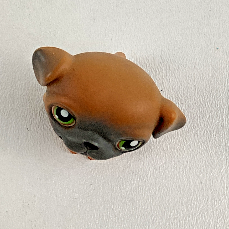 Littlest Pet Shop #2 Pug Puppy Bobblehead Green Eyes Magnet G1 Vintage ...