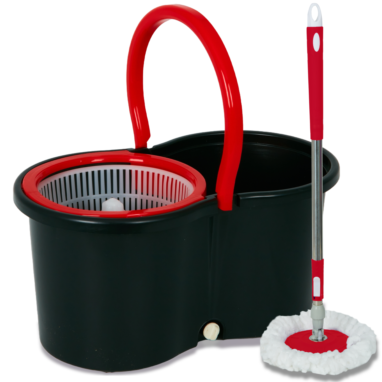 360° FLOOR MAGIC SPIN MOP BUCKET SET MICROFIBER ROTATING DRY HEADS WITH ...