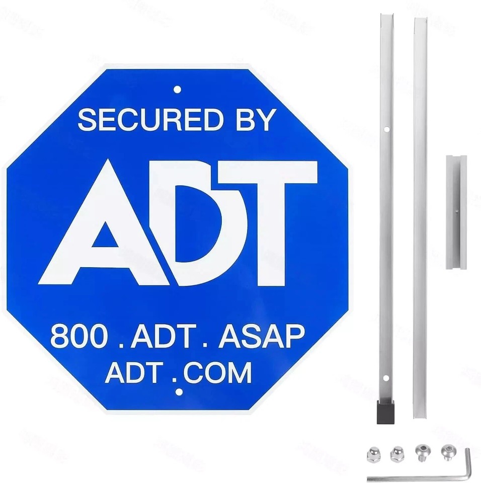 ADT Security Signs(28In All Aluminum), Metal Yard Sign with Stake,Heavy ...