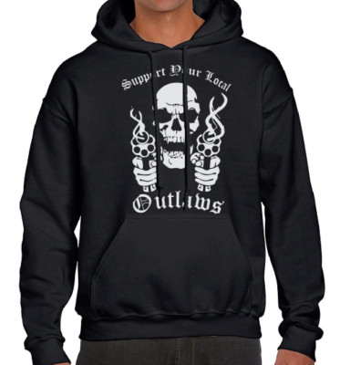 XL Support your local Outlaws Biker Motorcycle outlaw Hooded Sweatshirt ...