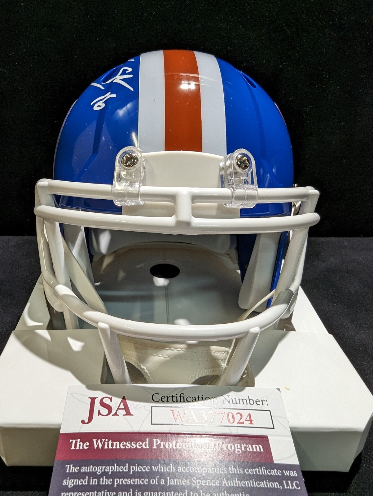DENVER BRONCOS JAKE PLUMMER AUTOGRAPHED THROWBACK MINI HELMET JSA COA ...